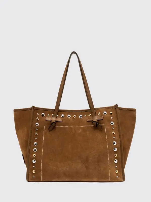 GIANNI CHIARINI Studded Suede Shoulder Bag