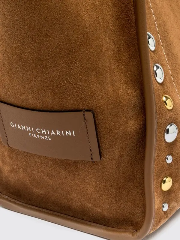 GIANNI CHIARINI Studded Suede Shoulder Bag