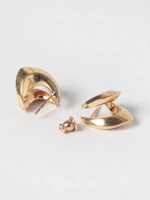 PANCONESI Asymmetrical Metal Dangle Earring With Engraved Logo - Gold