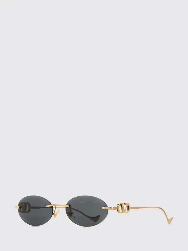 Valentino Garavani Oval Metal Sunglasses With Vlogo Signature - Gold