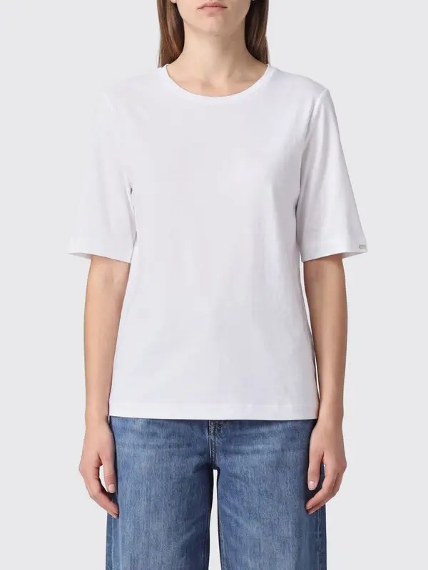 Herno Short-sleeved Crew Neck T-shirt In Pure Cotton - White