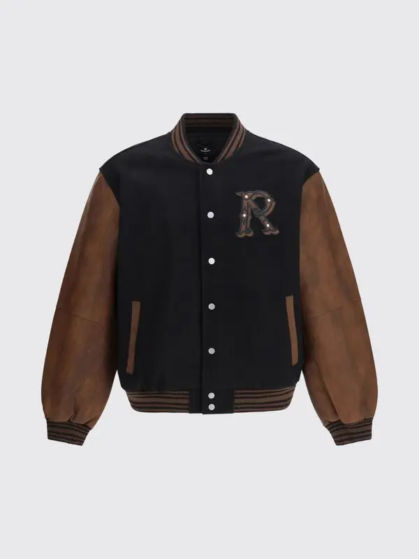 REPRESENT Wool Bomber Jacket With Logo - Black