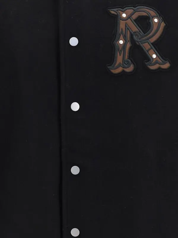 REPRESENT Wool Bomber Jacket With Logo - Black