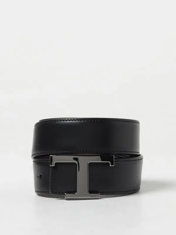TOD'S Leather Belt With Monogram Buckle