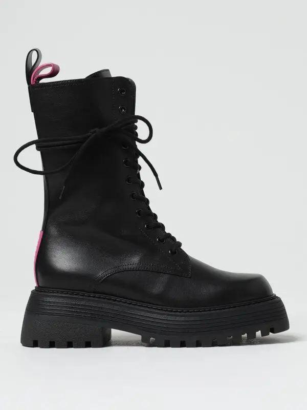 3JUIN Lace-up Combat Boots With Zip Detail