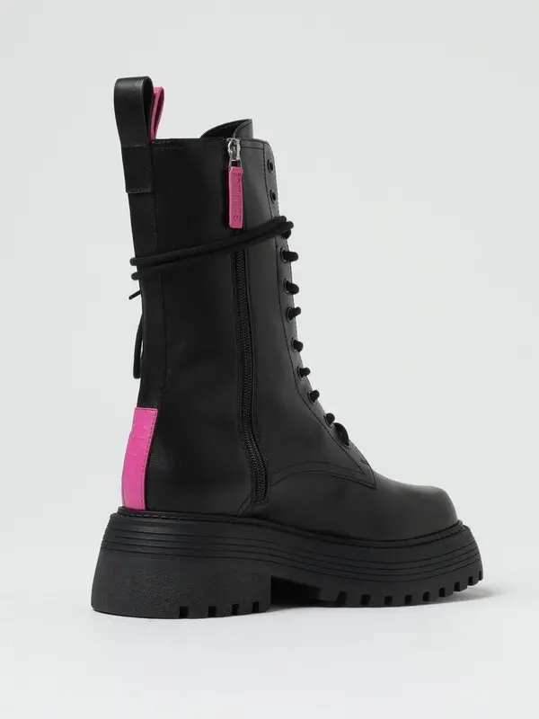 3JUIN Lace-up Combat Boots With Zip Detail