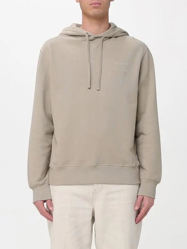 Hogan Cotton Hoodie With Drawstring - Mud