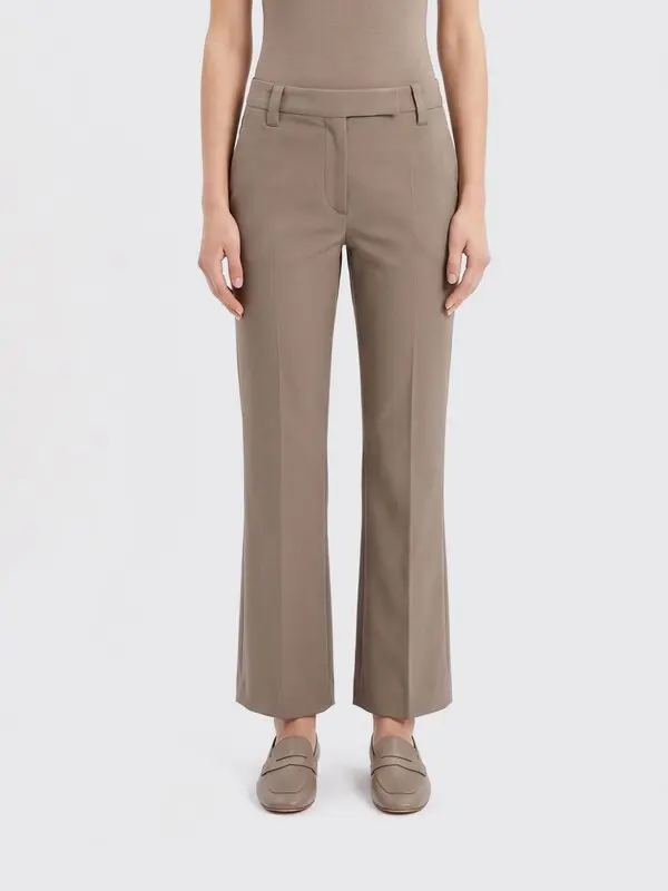 Brunello Cucinelli Flared Stretch Cotton Trousers