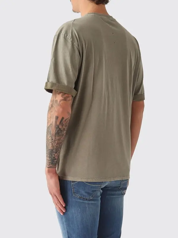 Premiata Cotton Crew Neck T-shirt With Patch Pocket - Military