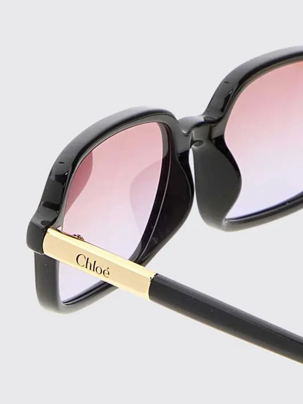 Chloé Judy Rectangular Recycled Acetate Sunglasses With Metallic Logo