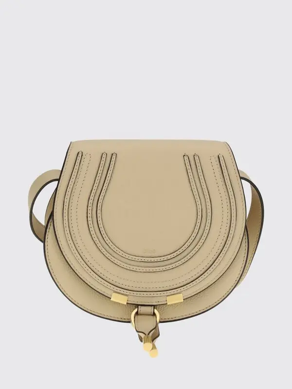 Chloé Marcie Mini Grained Calfskin Crossbody Bag - Beige