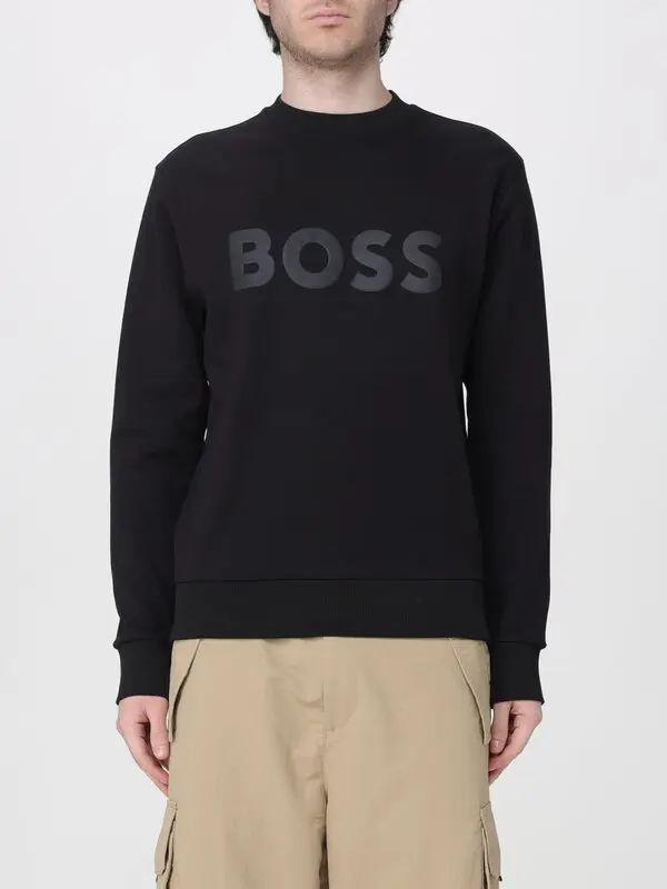 BOSS Crew Neck Sweatshirt With Logo - Black