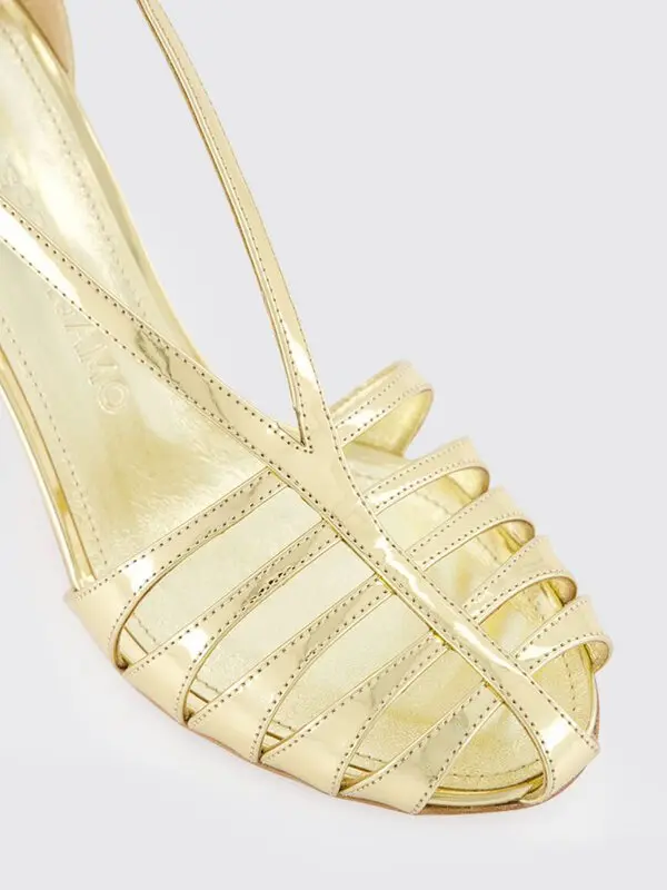 FERRAGAMO Perforated Patent Leather Stiletto Sandals