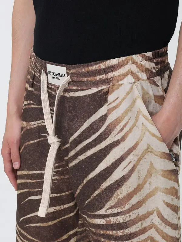 Just Cavalli Zebra Print Cotton Jogging Shorts