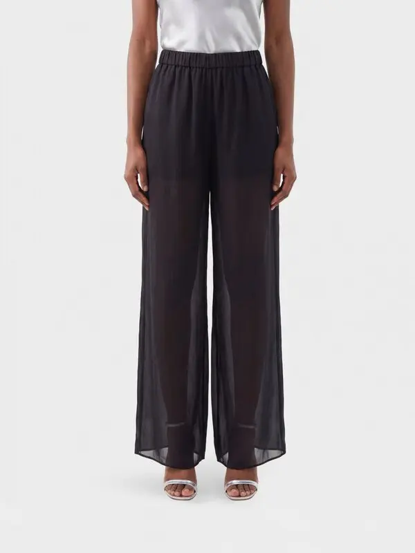 Andamane High-waisted Wide-leg Palazzo Pants In Crêpe - Black
