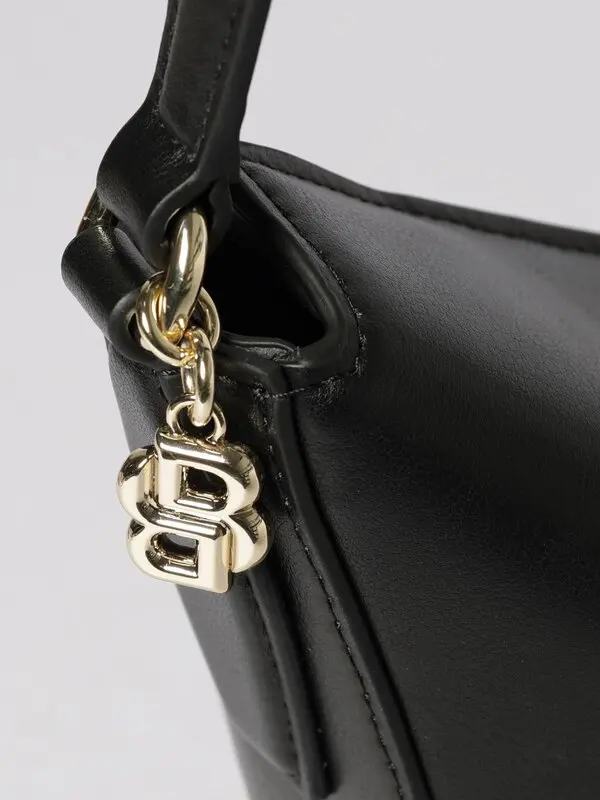 BOSS Smooth Bovine Leather Hobo Bag With Metal Logo