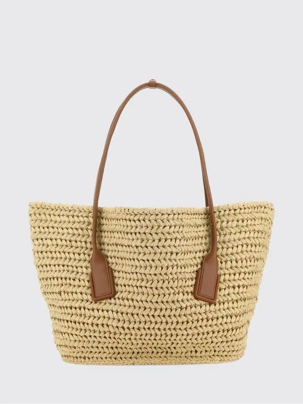 Bottega Veneta Medium Arco Raffia Tote Bag With Double Leather Handles - Rope