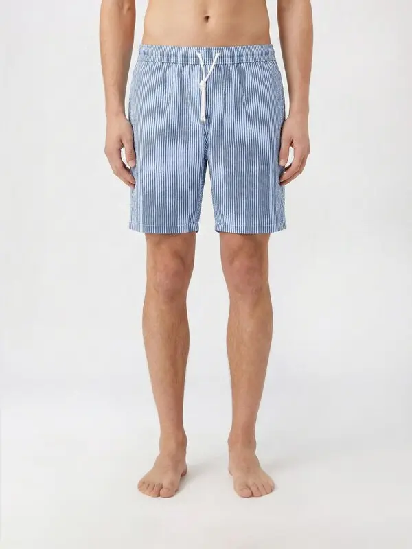 FAY Striped Technical Fabric Boxer Swimsuit - Blue
