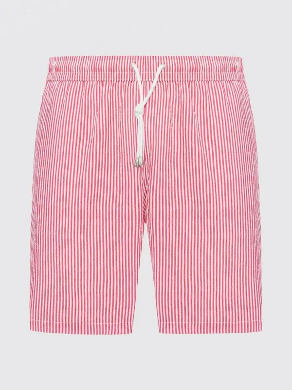 FAY Striped Technical Fabric Swimsuit - Red