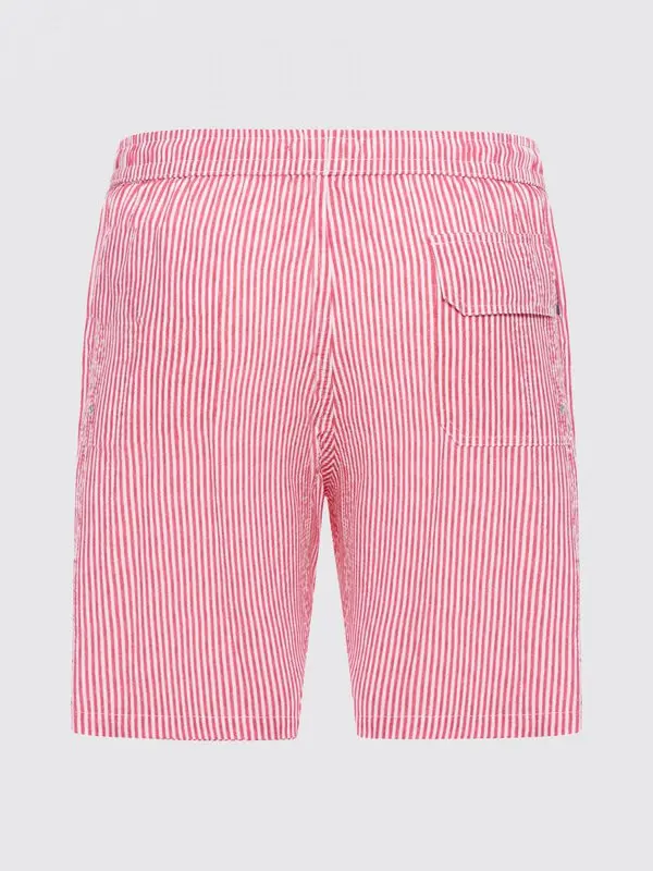 FAY Striped Technical Fabric Swimsuit - Red
