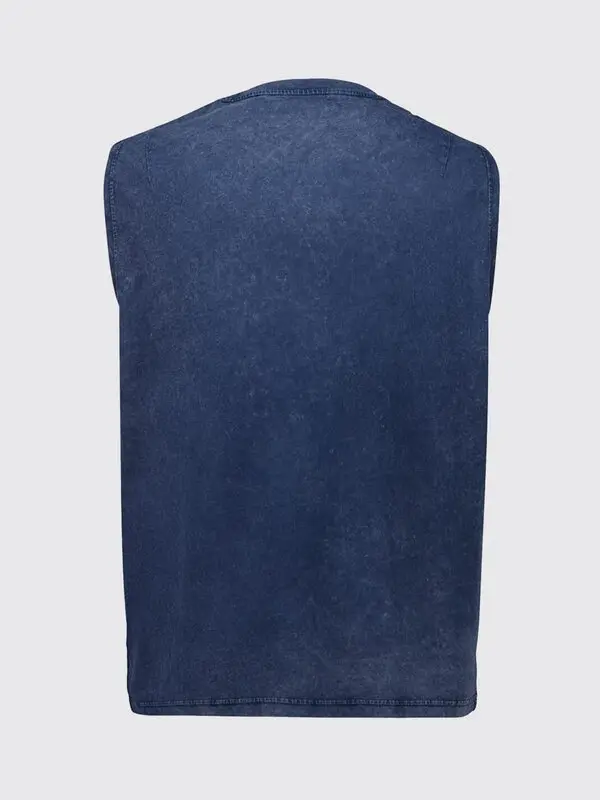 Off-White Cotton Tank Top With Crew Neck And Tone-on-tone Logo