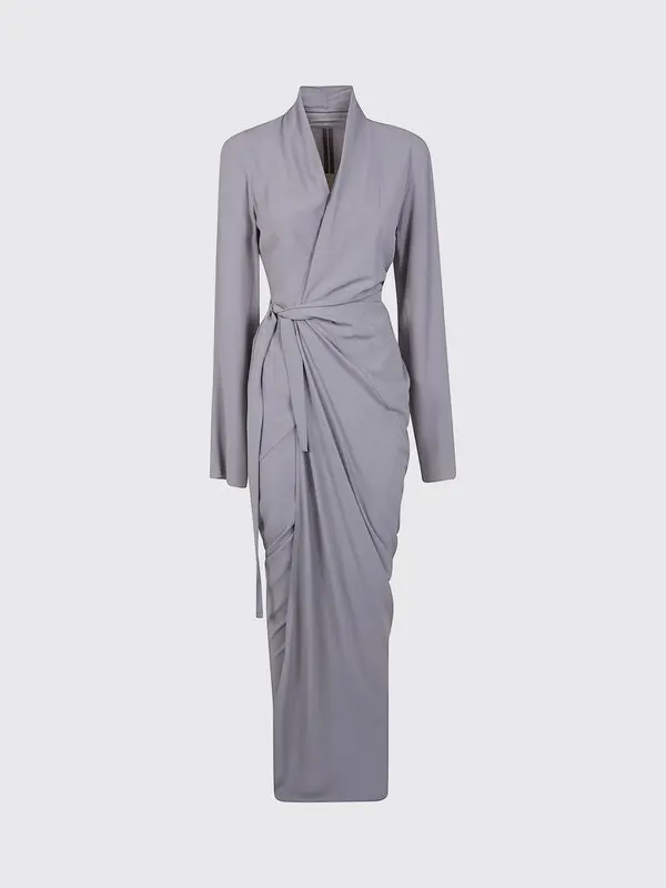 Rick Owens Asymmetric Silk Blend Dress - Grey