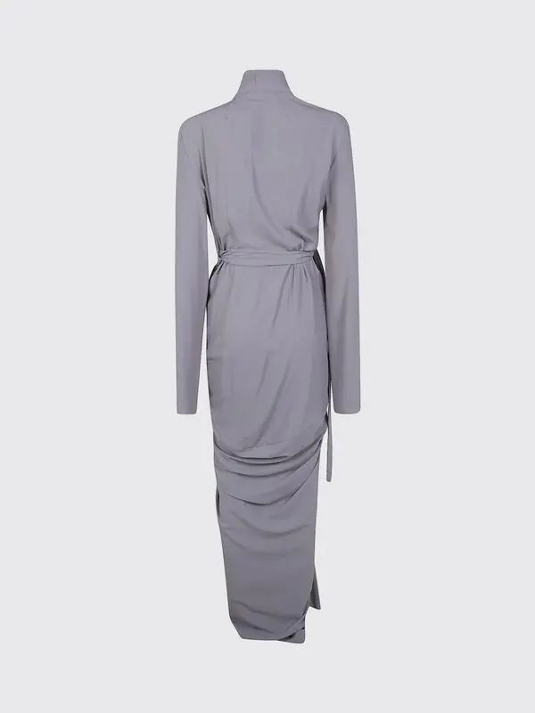 Rick Owens Asymmetric Silk Blend Dress - Grey