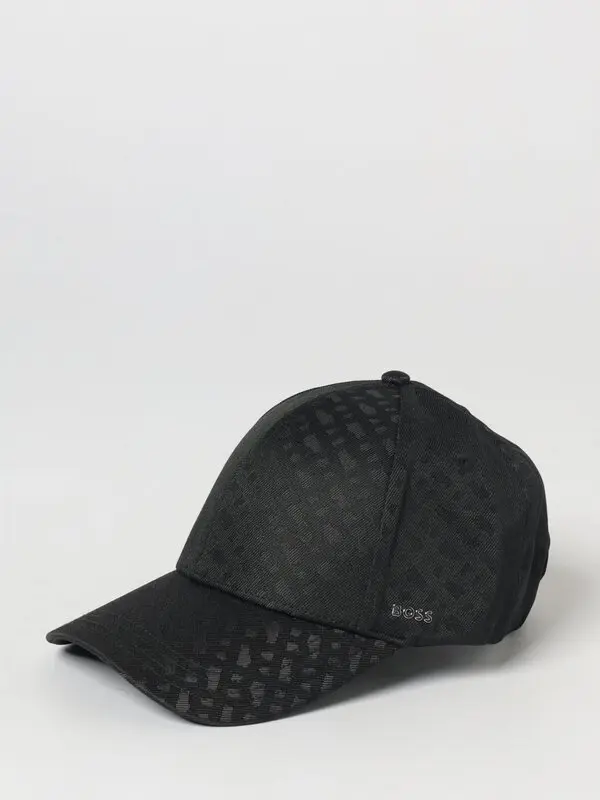 BOSS Polyester Baseball Cap With All-over Jacquard Logo - Black