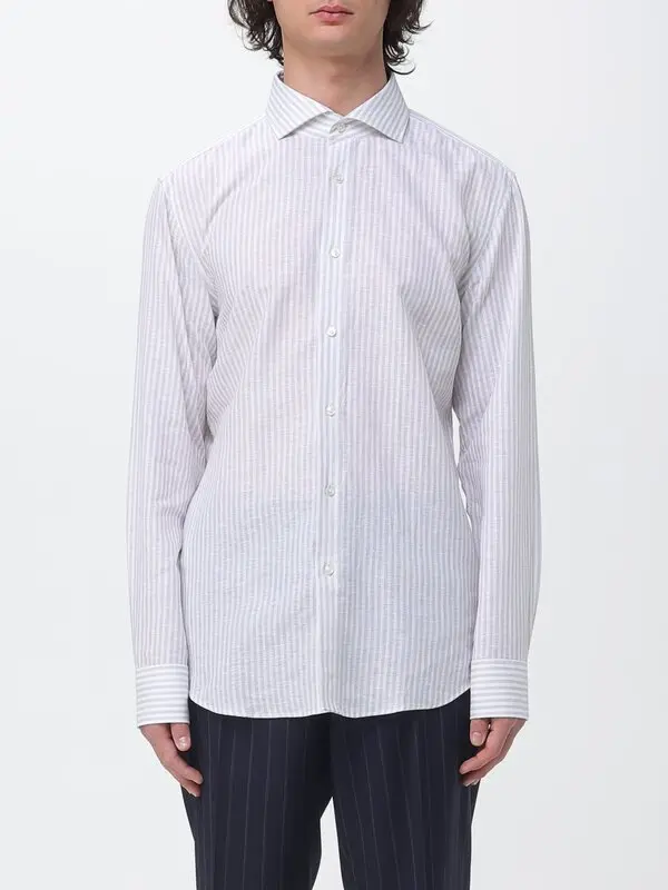 BOSS Striped Linen Shirt - Multicolor