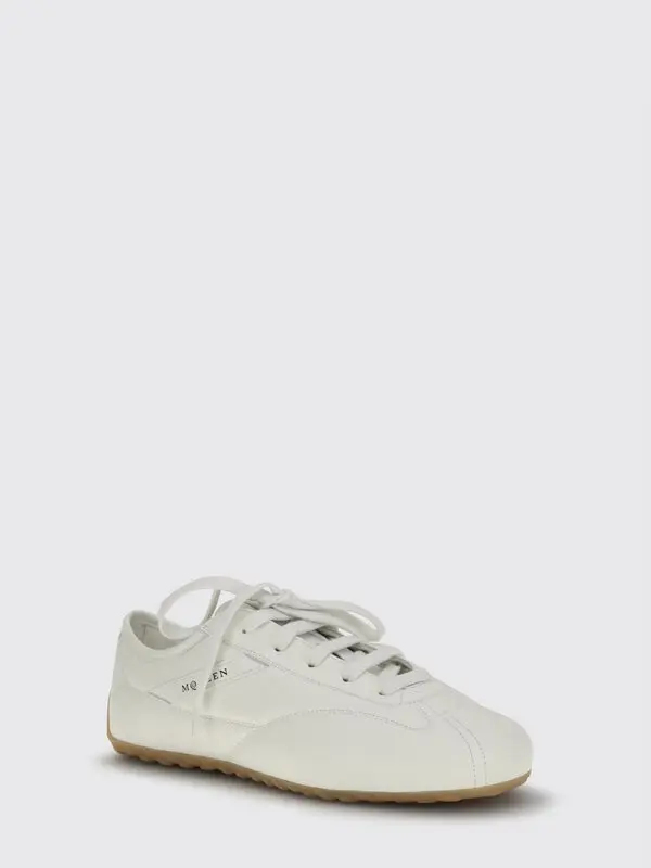 Alexander McQueen Boxe Leather Sneakers - White
