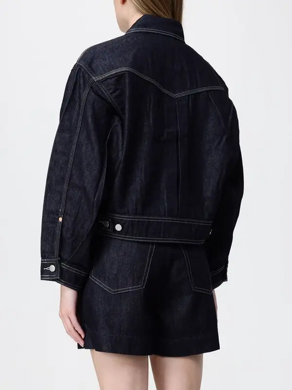 BOSS Cropped Denim Jacket In Cotton And Lyocell With Patch Pockets