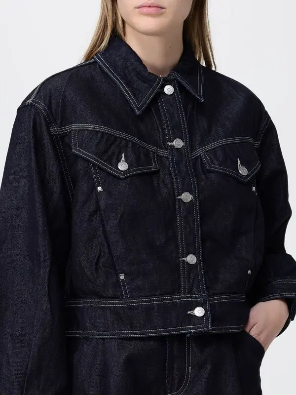 BOSS Cropped Denim Jacket In Cotton And Lyocell With Patch Pockets