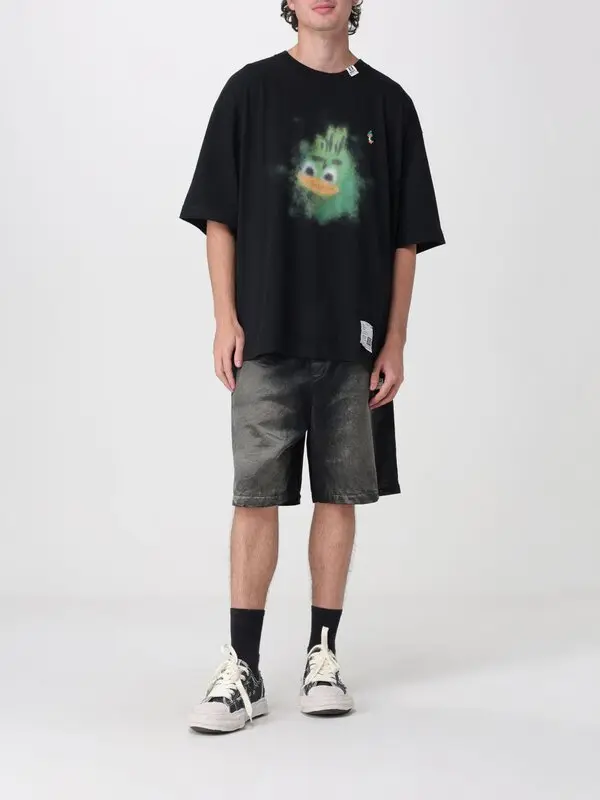Mihara Yasuhiro Oversized Cotton T-shirt With Graphic Logo Print - Black