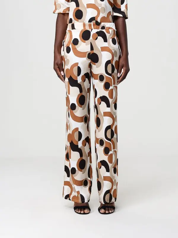 KANGRA Printed Stretch Viscose Straight Pants