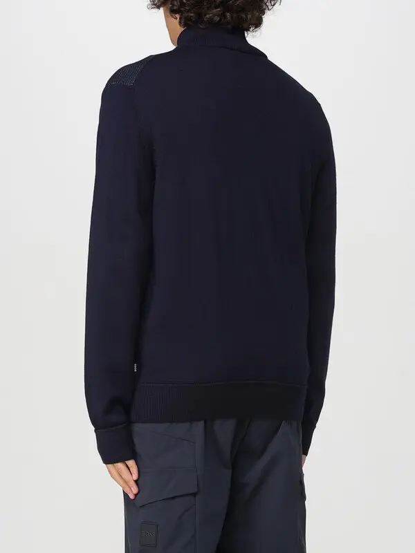 BOSS Zip-up Knit Jumper - Blue