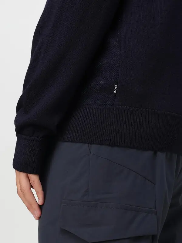 BOSS Zip-up Knit Jumper - Blue