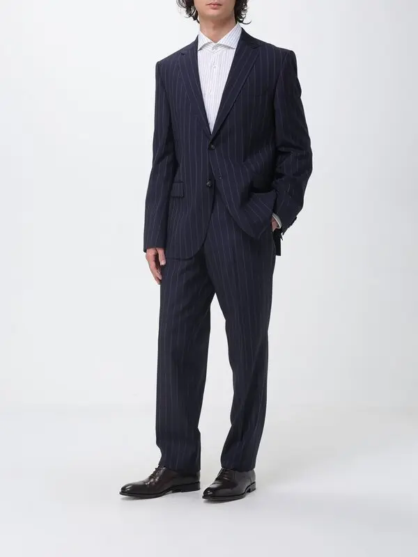 BOSS Pinstriped Virgin Wool Single-breasted Dress