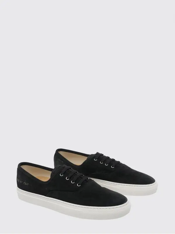 COMMON PROJECTS Low-top Suede Sneakers With Foil-stamped Logo - Black