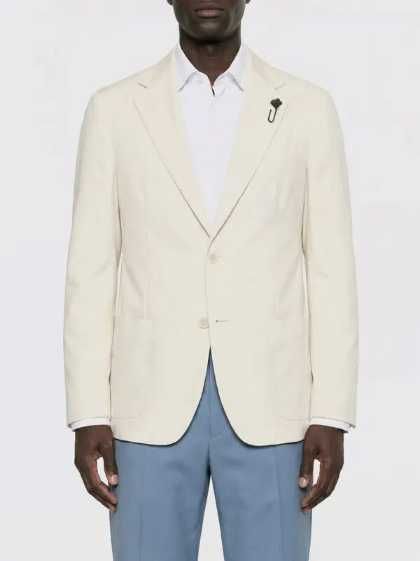 LARDINI Single-breasted Cotton And Silk Blazer
