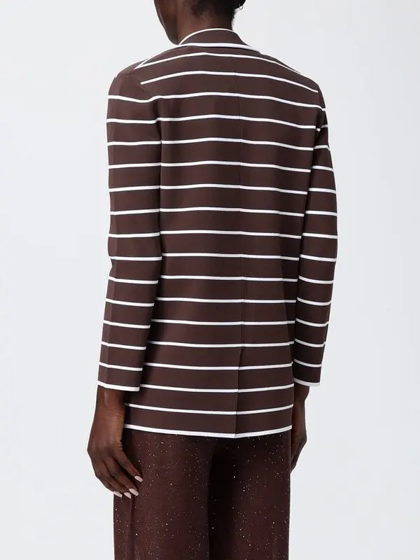 KANGRA Striped Viscose Blend Single-breasted Blazer