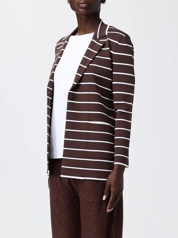 KANGRA Striped Viscose Blend Single-breasted Blazer