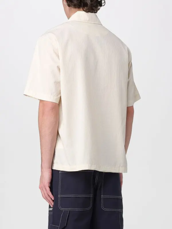 CARRER Short-sleeve Cotton Bowling Shirt With Patch Pocket - White