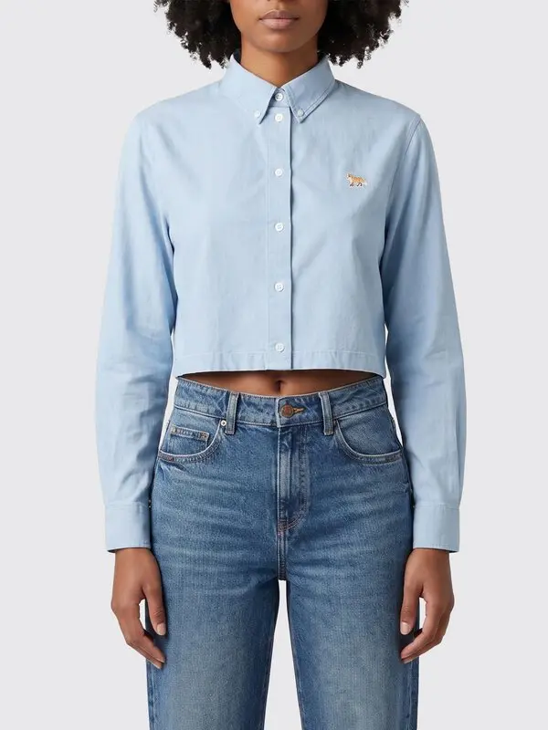 Maison Kitsuné Cropped Cotton Poplin Shirt