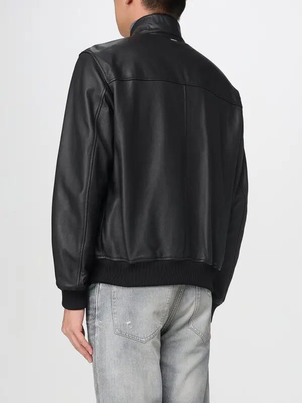 BOSS Leather Bomber Jacket