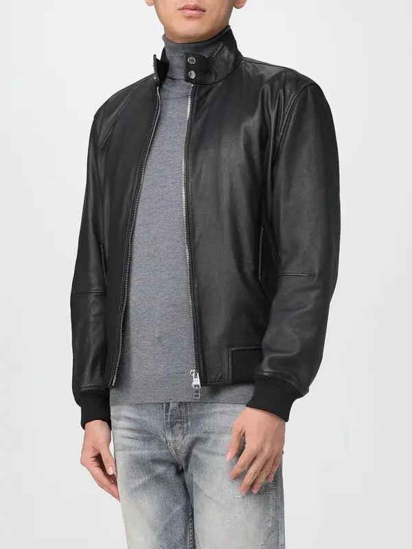 BOSS Leather Bomber Jacket