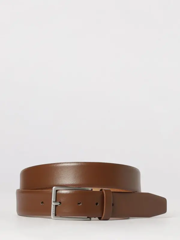 BOSS Smooth Cow Leather Belt With Pin Buckle - Brown