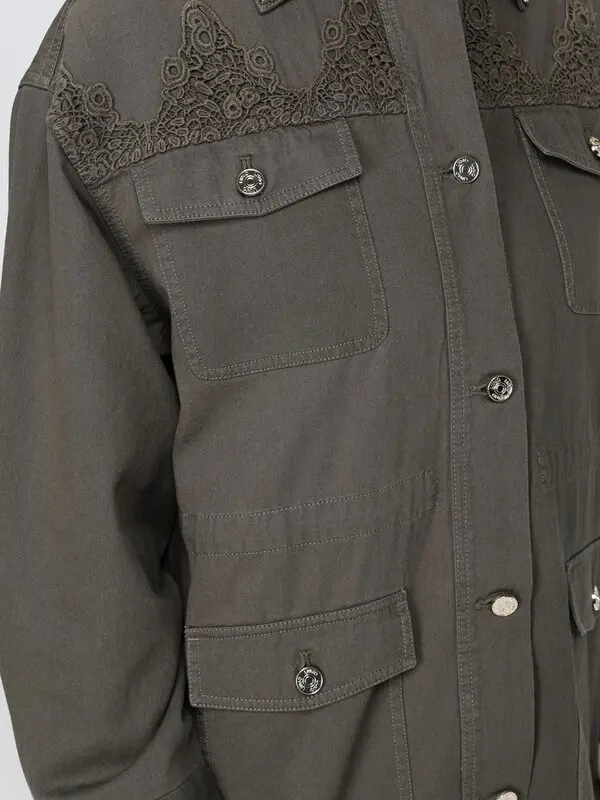 Liu Jo Cotton Shirt Jacket With Embroidery