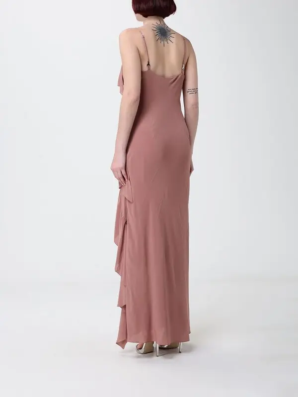 Patrizia Pepe Long Viscose Dress With Ruffles