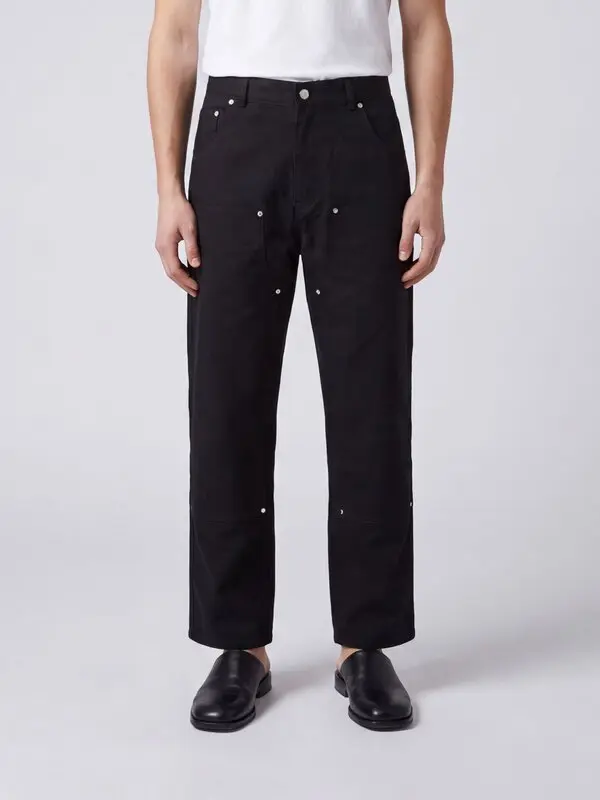 CARRER Knee-length Cotton Shorts With Belt Loops - Black