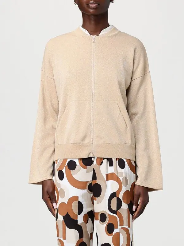 KANGRA Cotton Blend Zip Sweatshirt - Biscuit